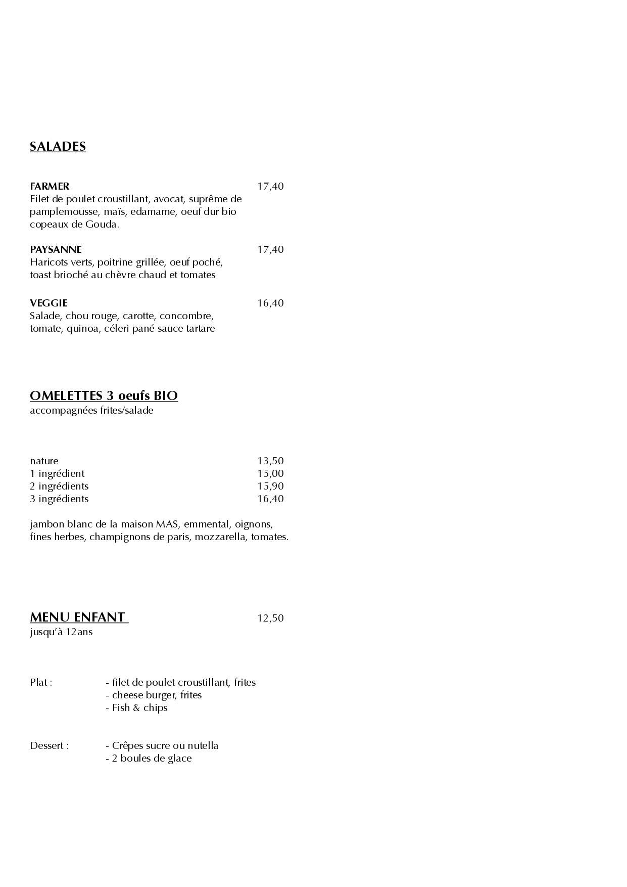 La carte – 99cafe-paris.com