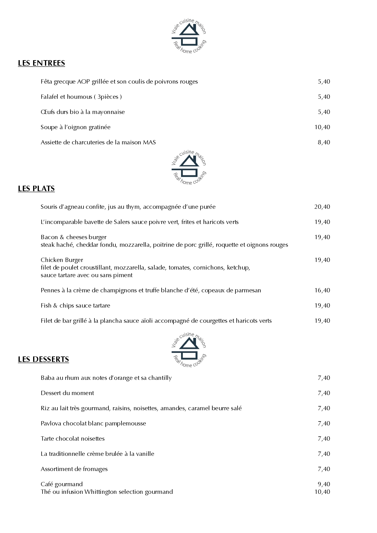 La carte – 99cafe-paris.com